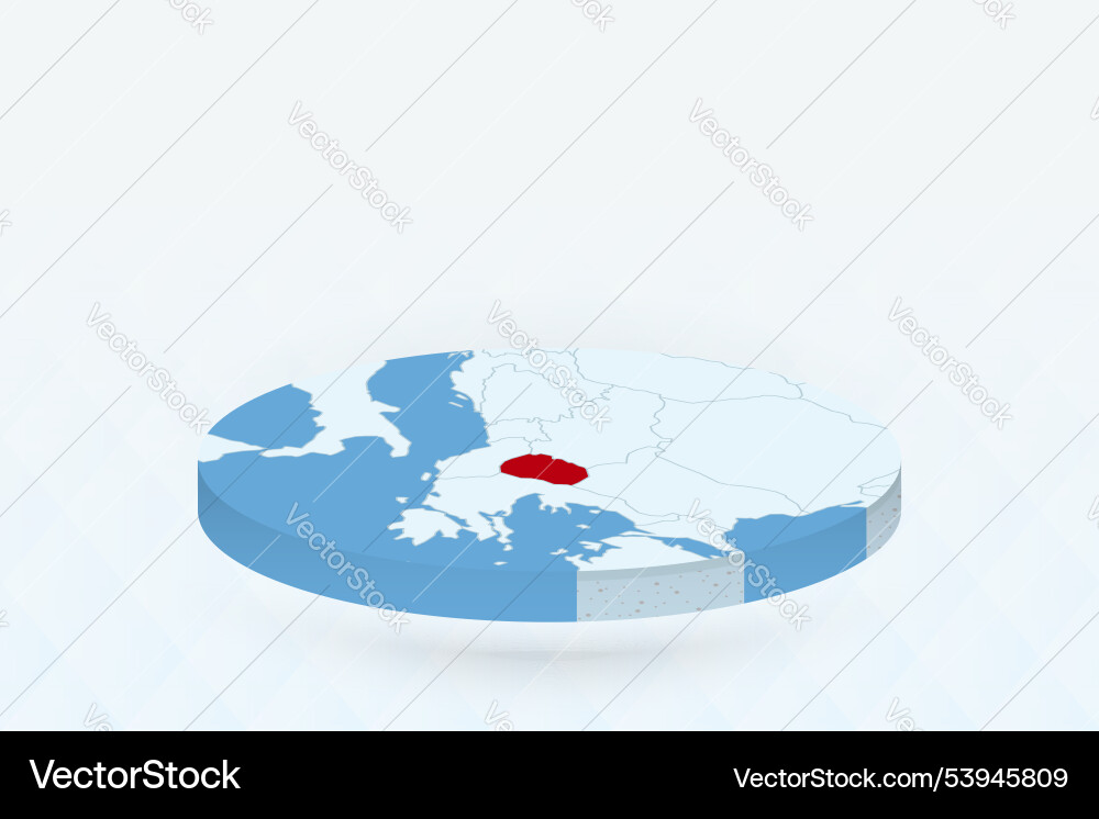 3d isometric map highlighting north macedonia Vector Image