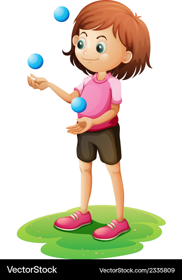 A girl juggling Royalty Free Vector Image - VectorStock