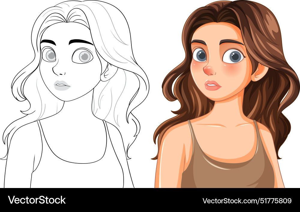 A surprised young woman Royalty Free Vector Image
