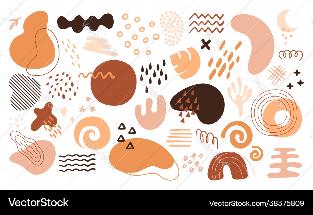 Abstract hand drawn shapes Royalty Free Vector Image