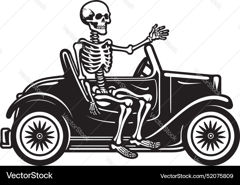 Bone bolt skeleton car icon design eerie Vector Image