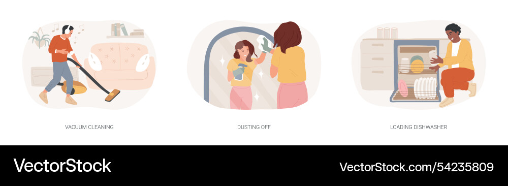 Cleaning day isolated cartoon Royalty Free Vector Image