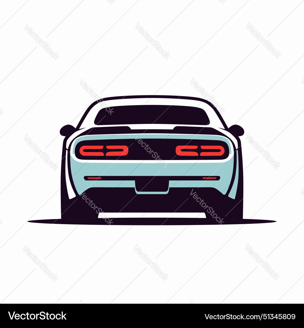 Muscle car icon rear view Royalty Free Vector Image