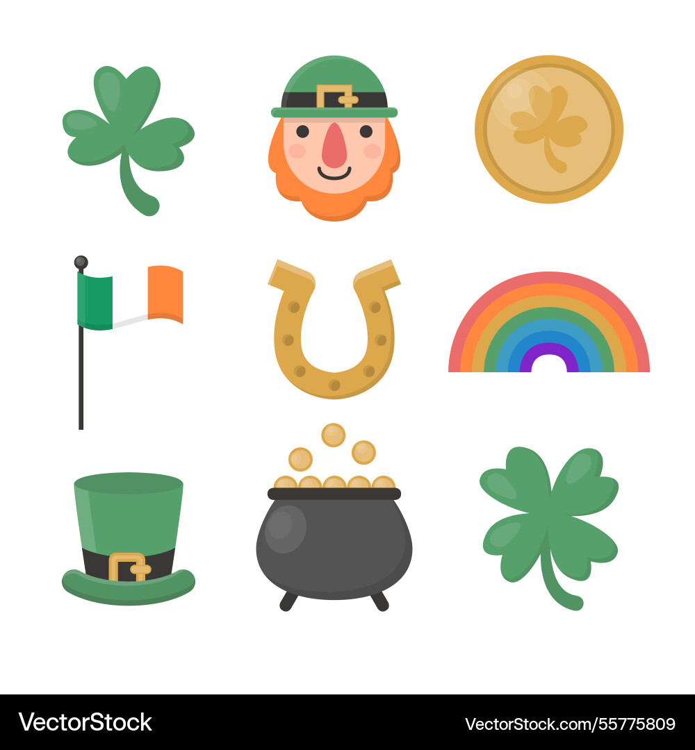 St patricks day element collection Royalty Free Vector Image