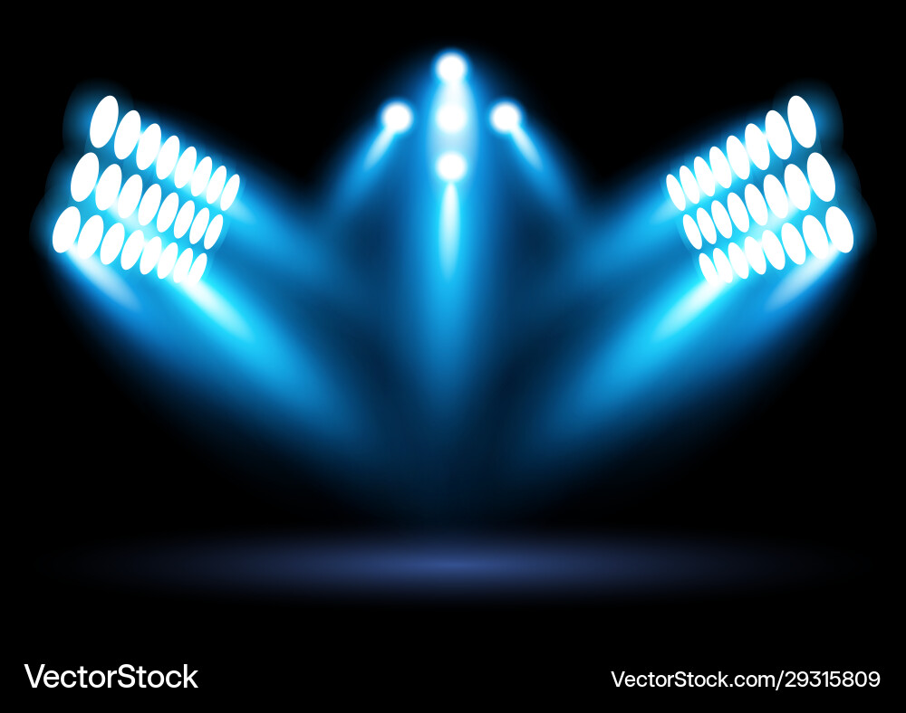 Stadium Arena Spotlight Lighting Royalty Free Vector Image