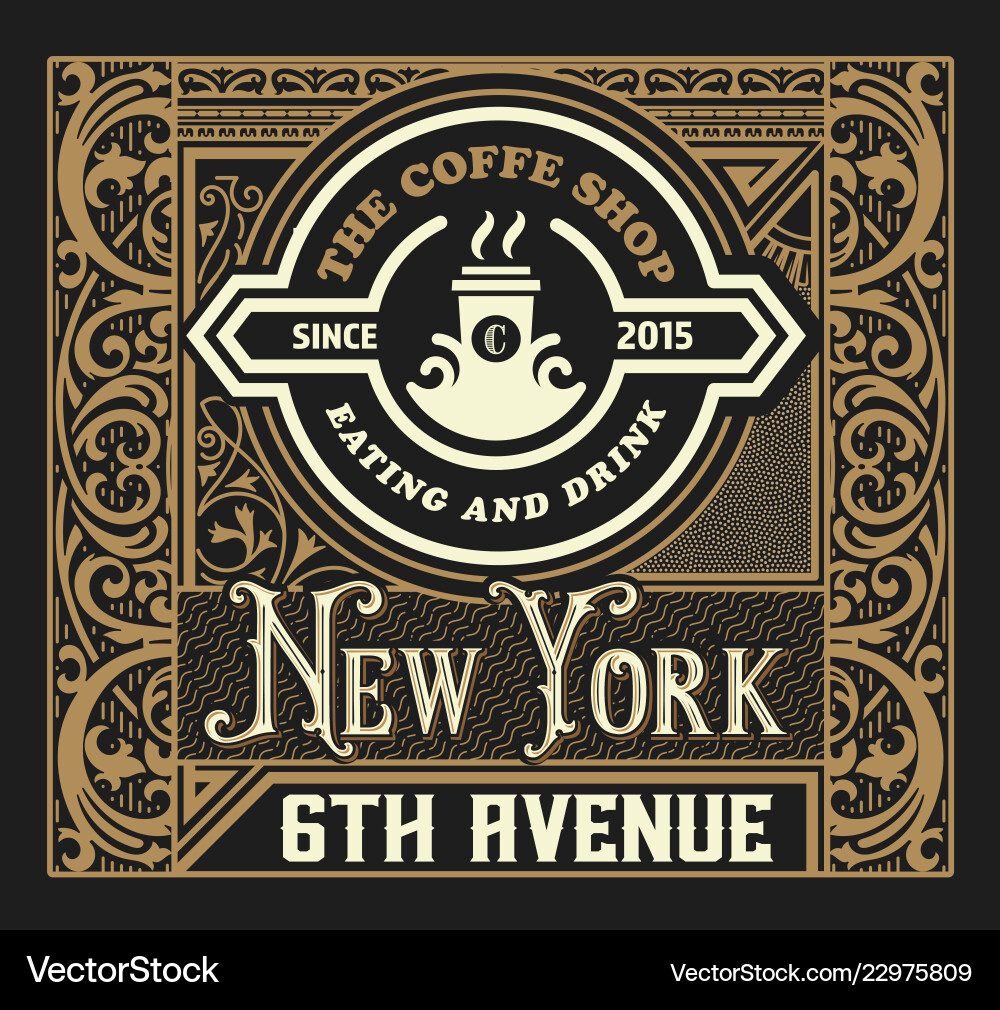 Vintage coffee label layered Royalty Free Vector Image