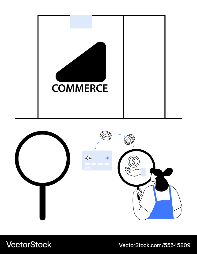 Woman analyzing financial transactions Royalty Free Vector