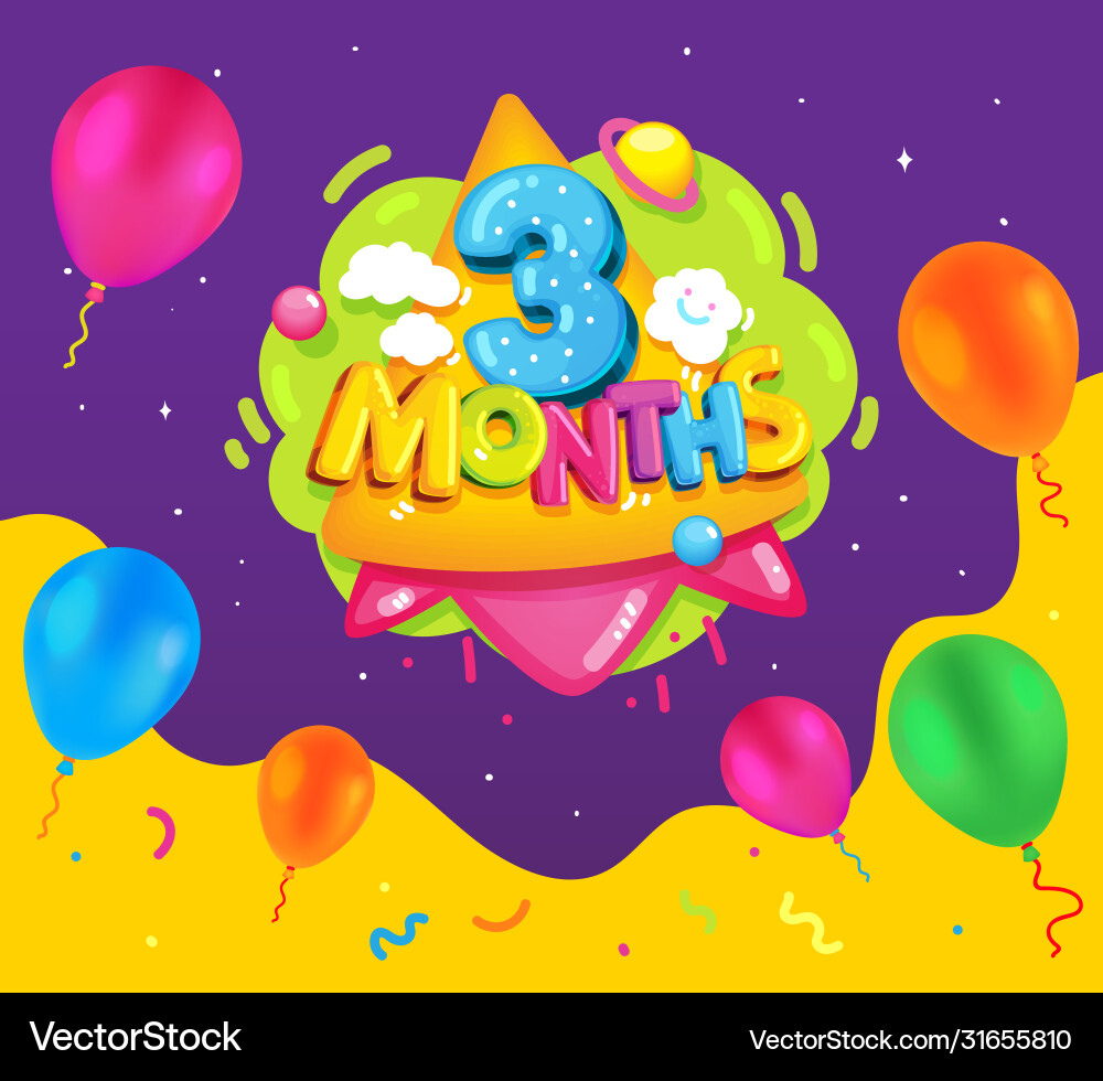 3 months baby Royalty Free Vector Image - VectorStock