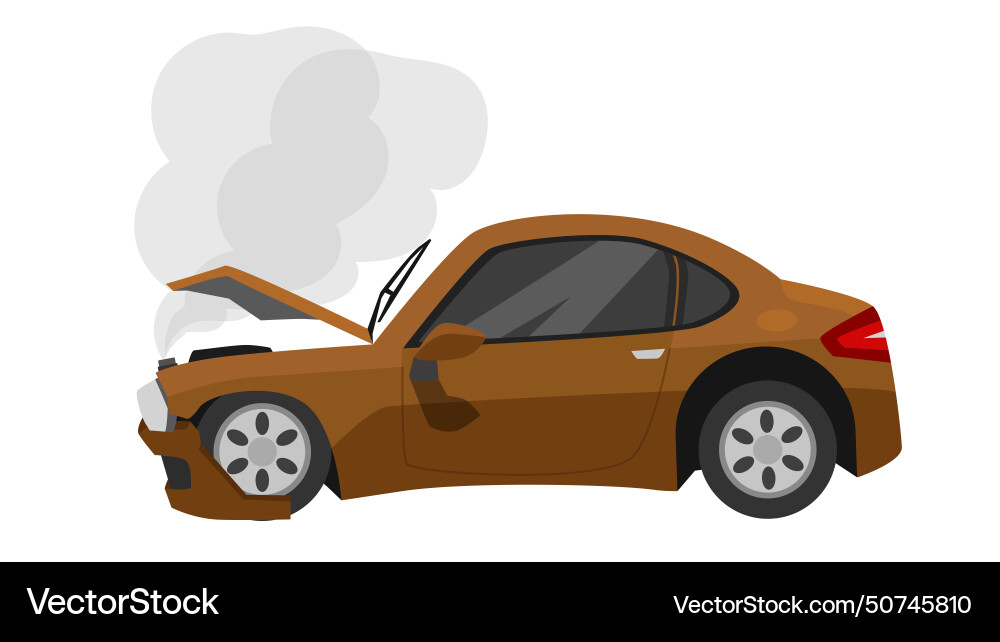 Beside of car accident Royalty Free Vector Image