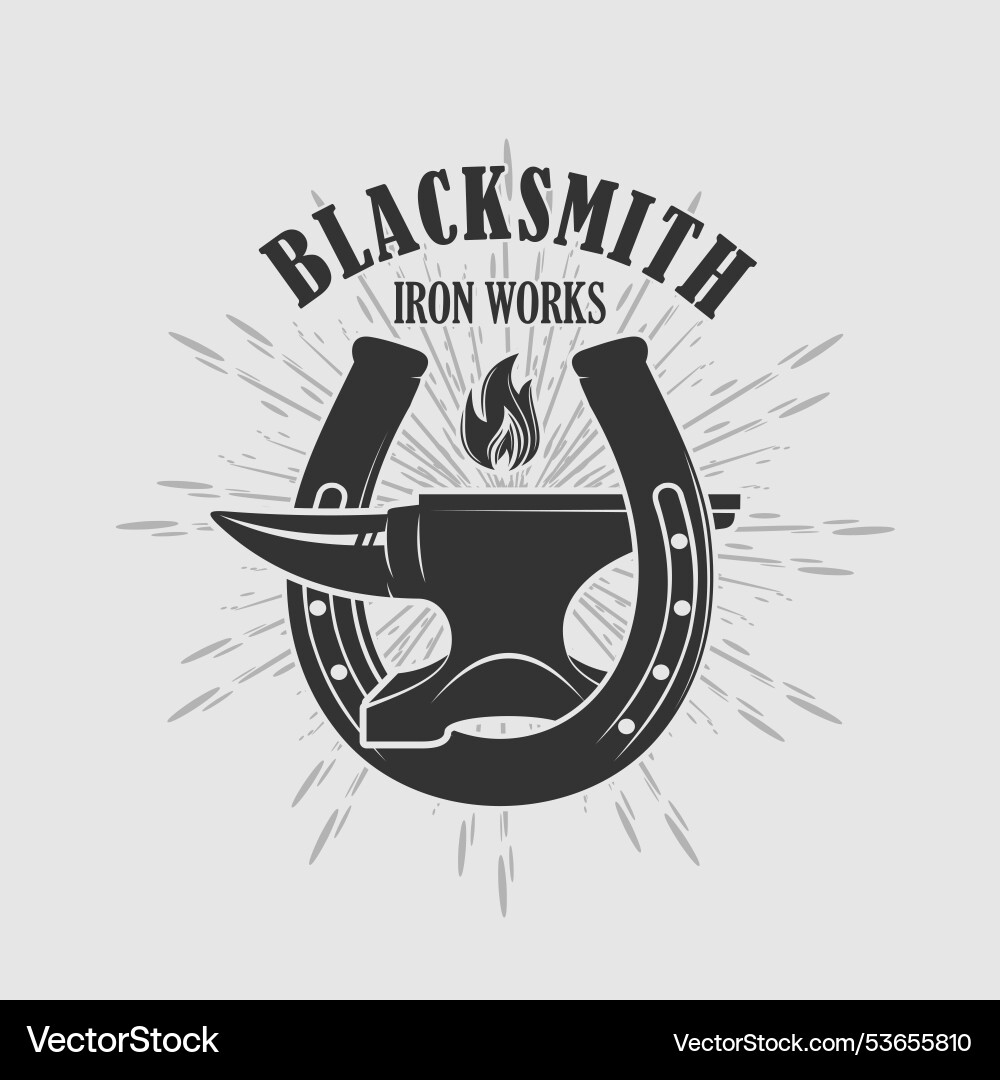 Blacksmith logo design template Royalty Free Vector Image