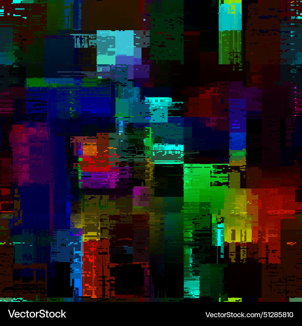 Creative glitch texture seamless pattern Vector Image
