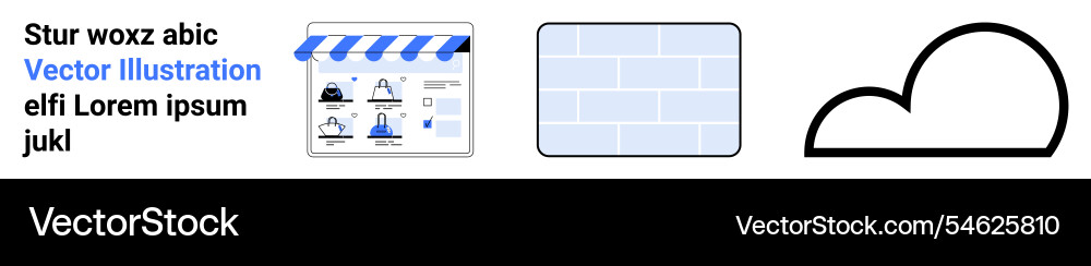 Digital storefront abstract grid cloud icon Vector Image