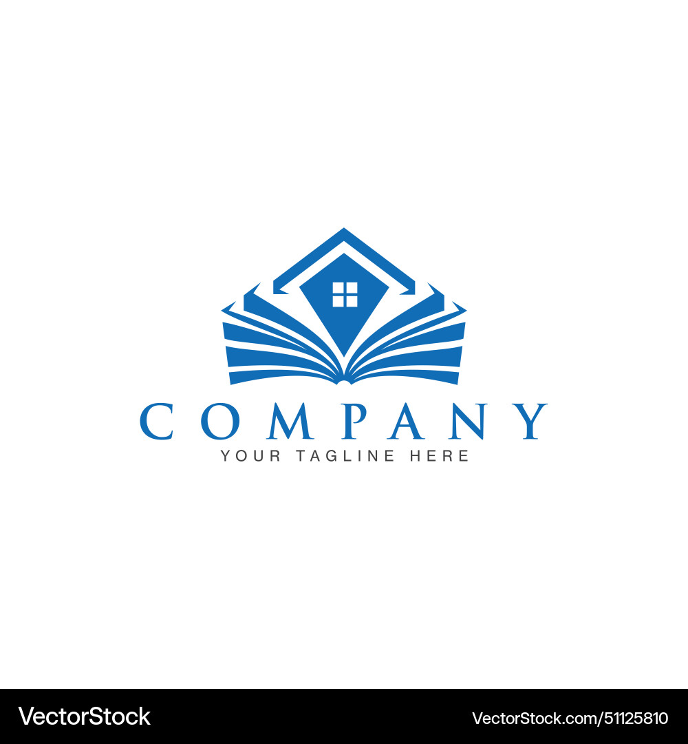 Home book logo design template Royalty Free Vector Image