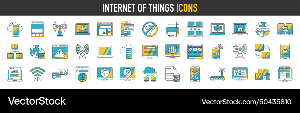 Internet of things icon set Royalty Free Vector Image