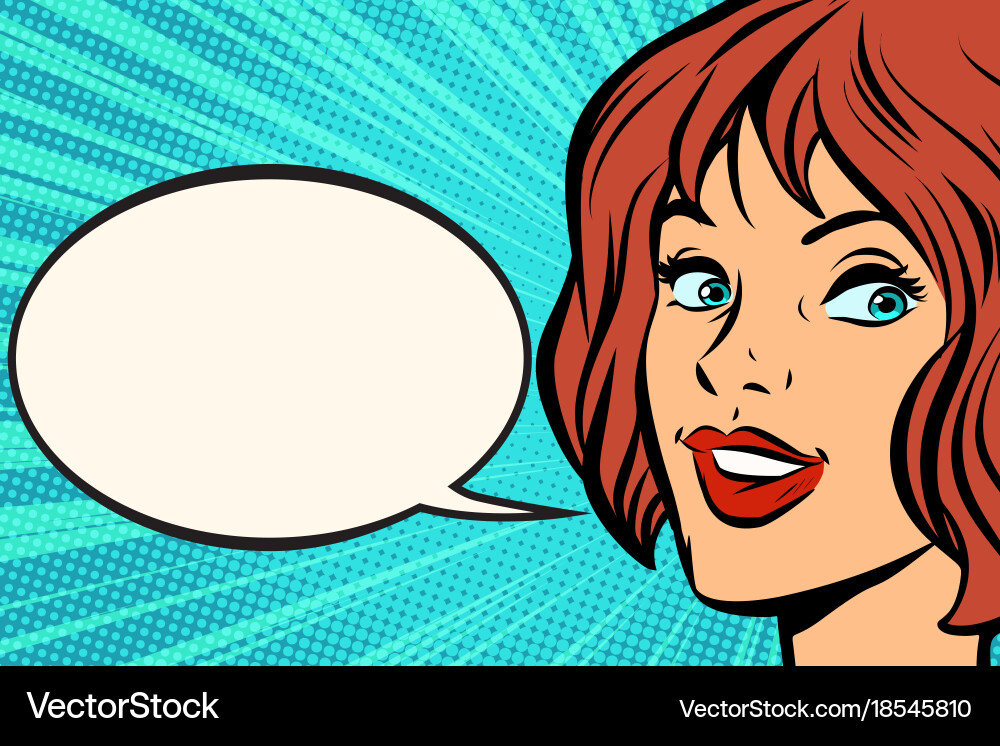 Kitsch pop art woman face Royalty Free Vector Image