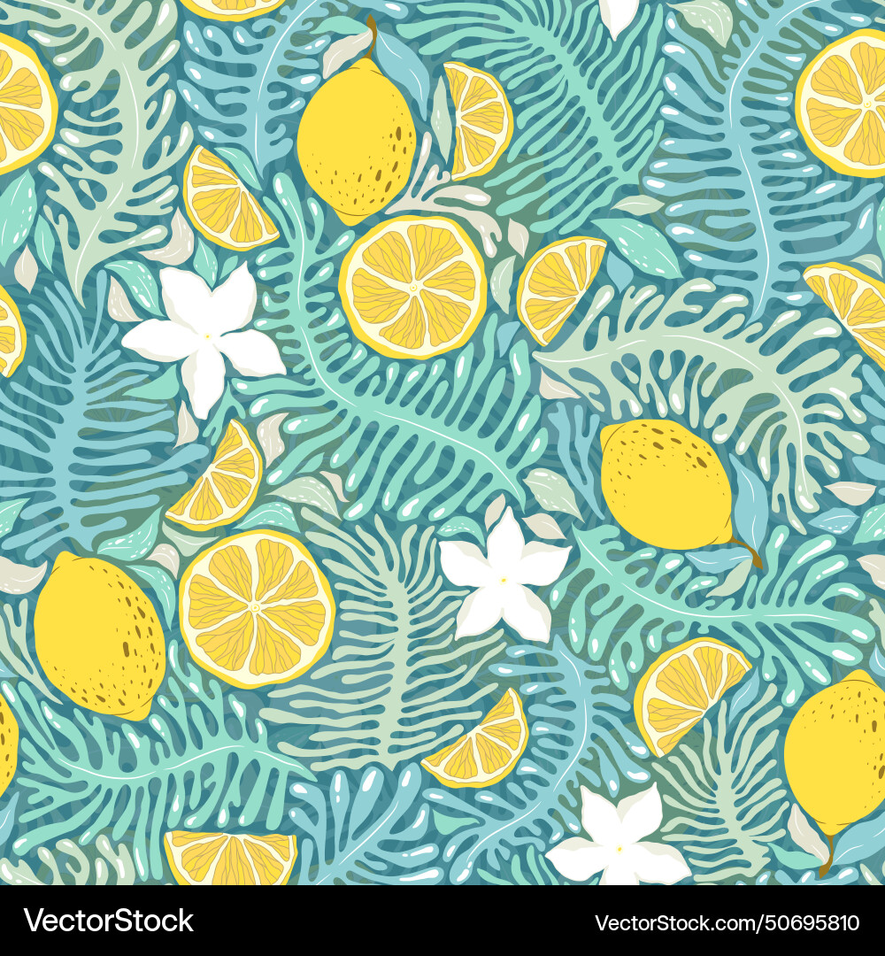 Seamless pattern with hand drawn abstract plants Vector Image