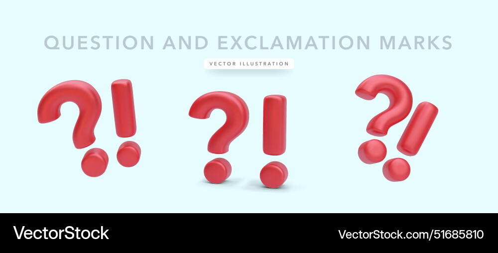 Set of 3d realistic question marks Royalty Free Vector Image
