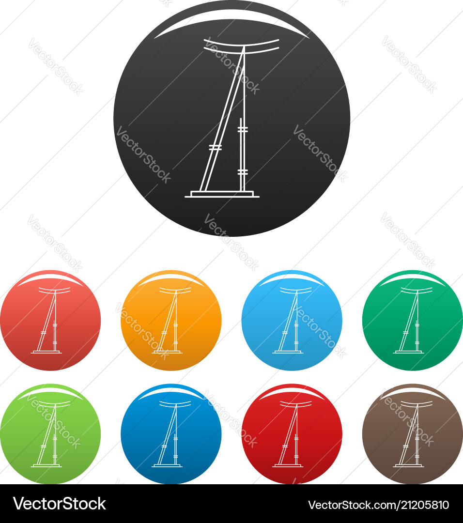 Telegraph Pol Icons setzen Farbe Lizenzfreies Vektorbild