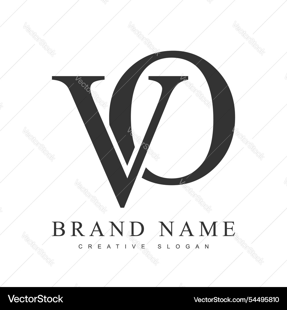 Vo trendy logotype template initial letter v Vector Image