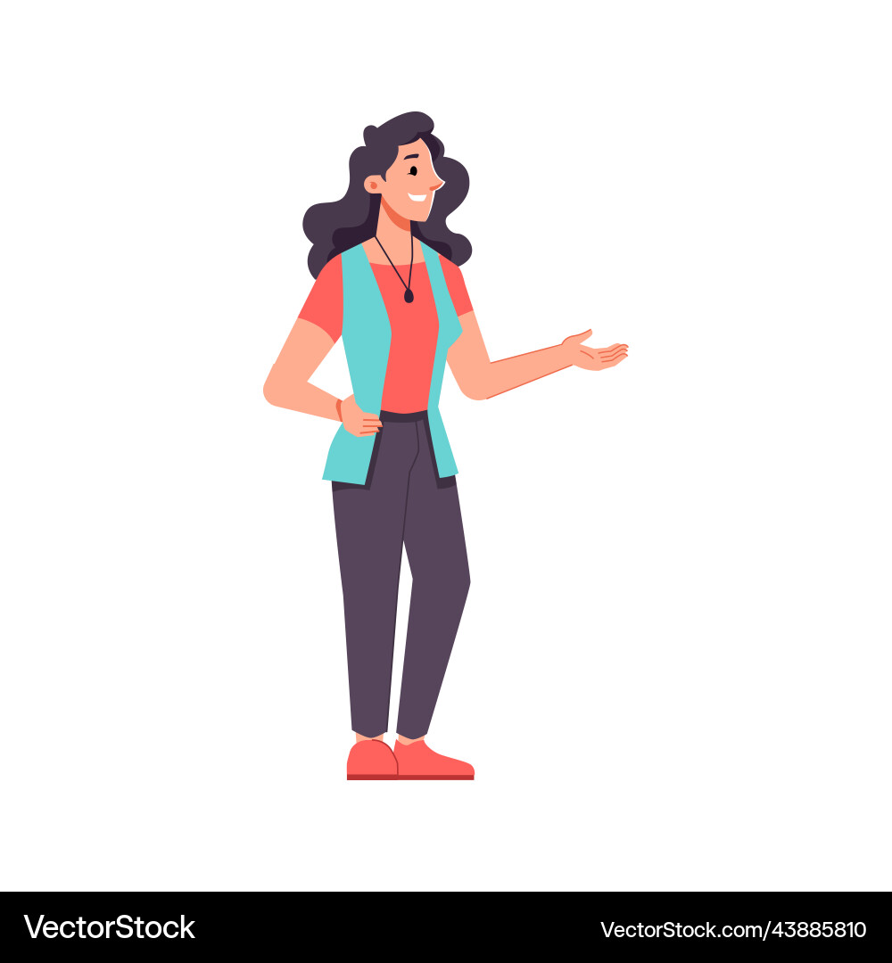 Woman character talking and gesturing Royalty Free Vector