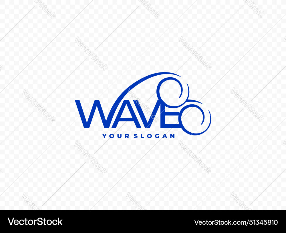 Word wave with abstract lines logo Royalty Free Vector Image