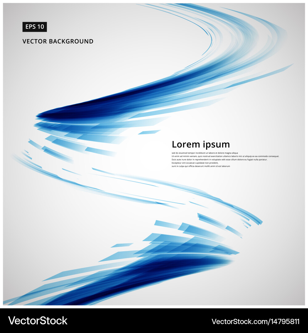 Abstract blue lines storm whirl curve circle Vector Image