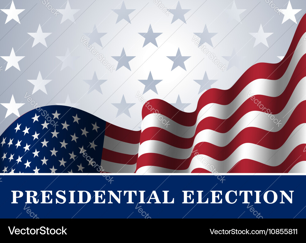 American Flag Background Presidential Election Vector Image