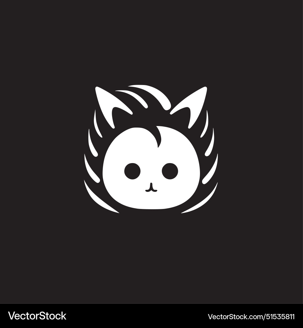 Cat - black and white isolated icon Royalty Free Vector