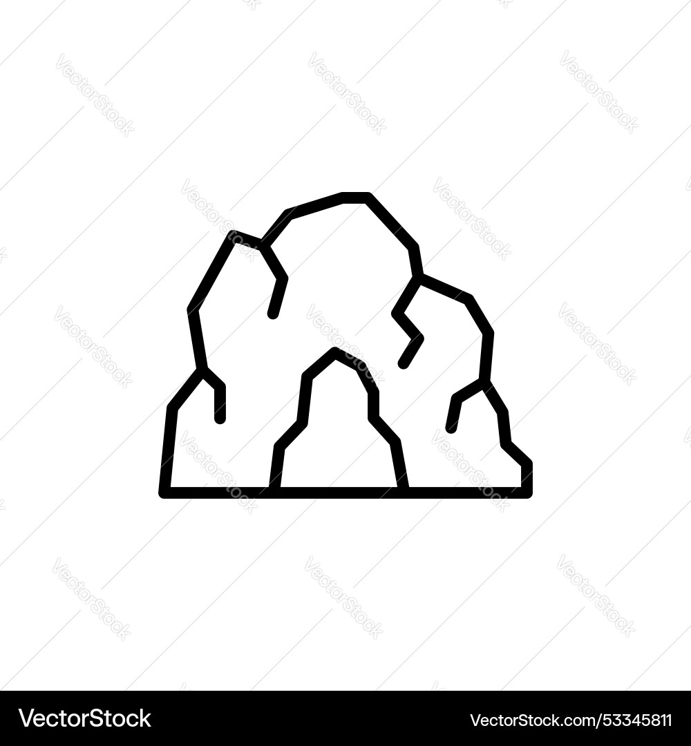 Cave line icon isolated on white background Vector Image