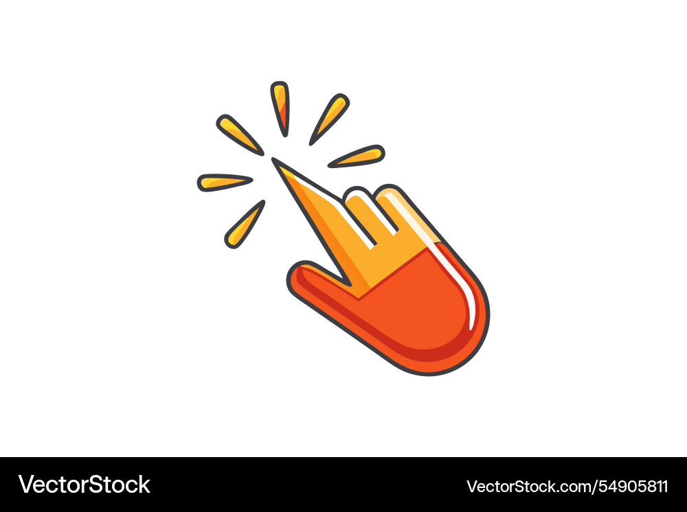 Colorful hand click icon representing user Vector Image