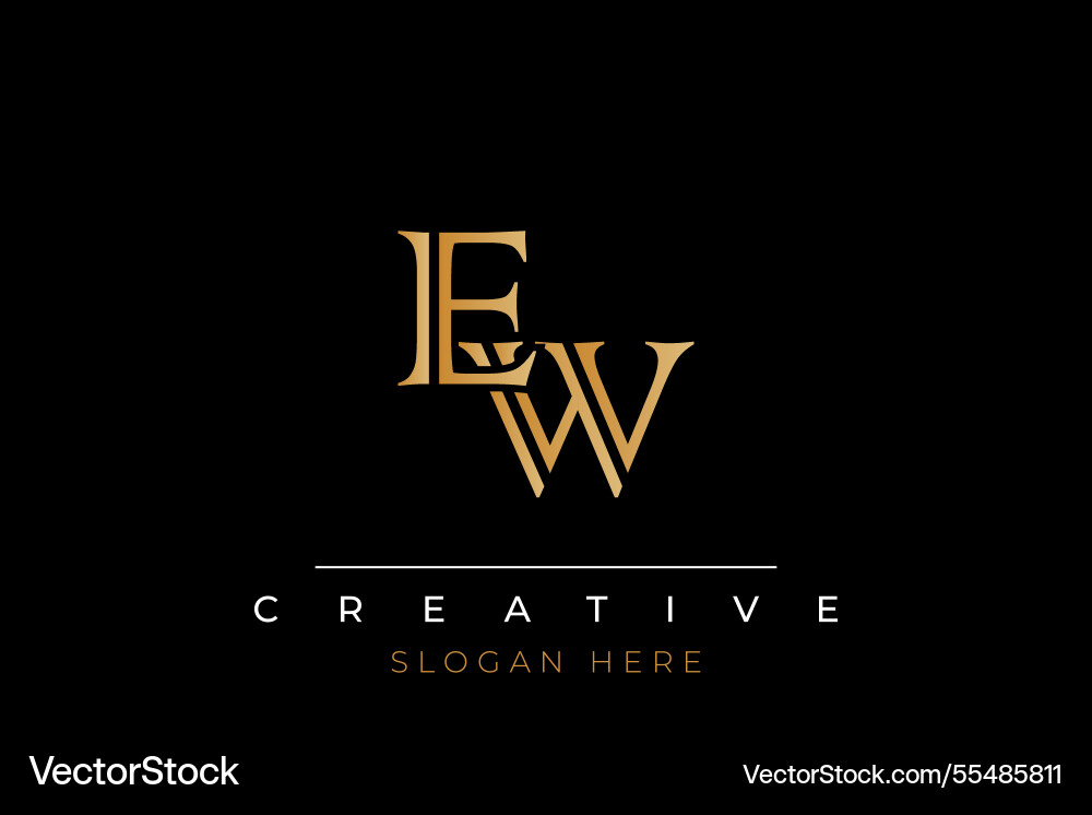 Creative ew luxury logo Royalty Free Vector Image