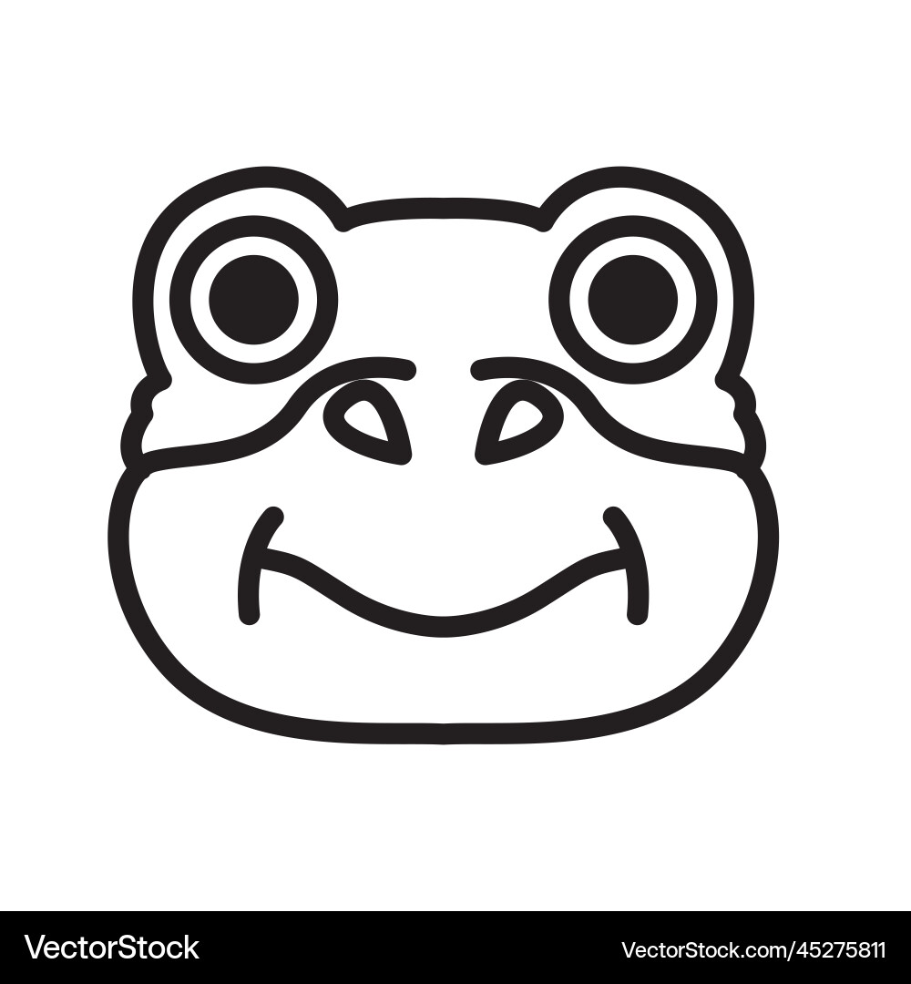 Face head frog icon logo Royalty Free Vector Image