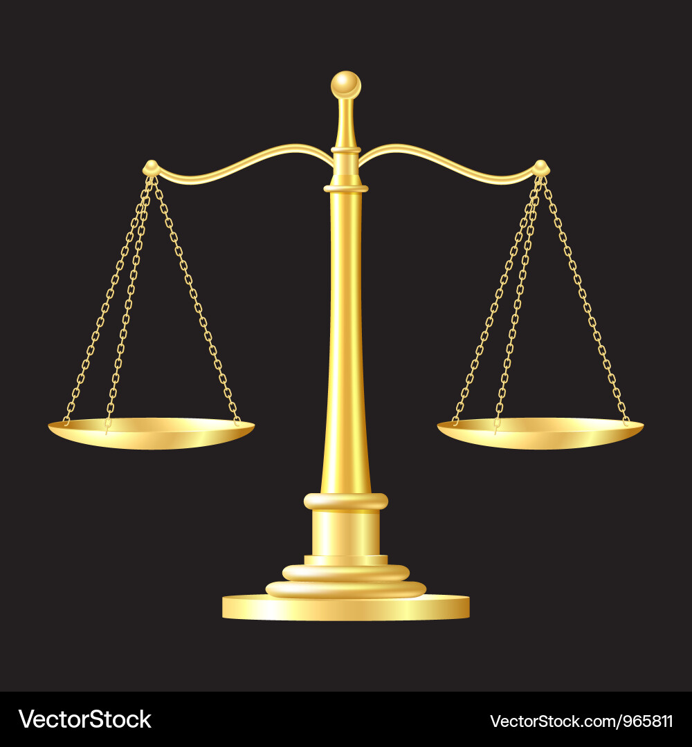 Gold scales icon Royalty Free Vector Image - VectorStock