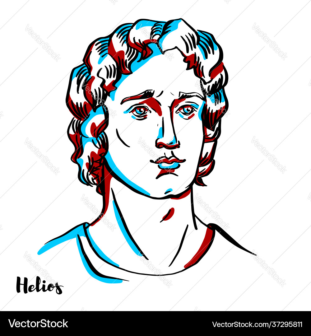 Helios portrait Royalty Free Vector Image - VectorStock