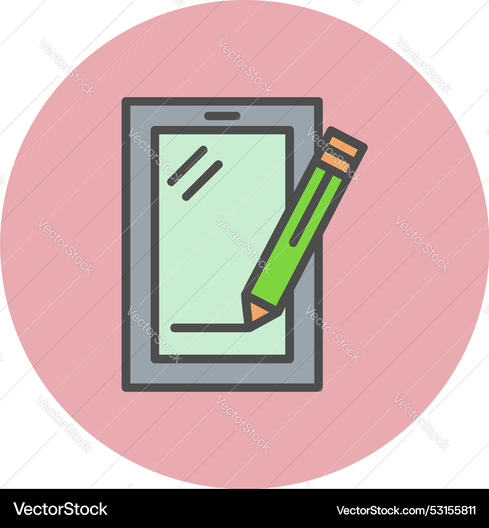 Ipad line filled circle icon Royalty Free Vector Image