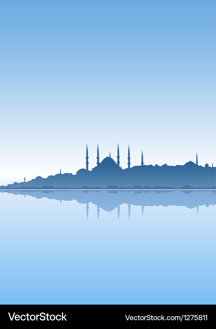Istanbul and sea Royalty Free Vector Image - VectorStock