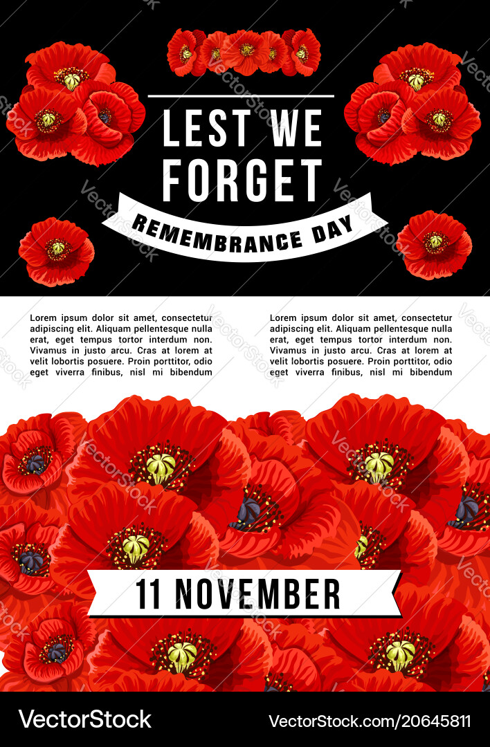 Lest we forget Royalty Free Vector Image - VectorStock