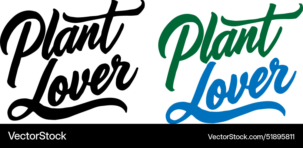 Plant lover text typography design Royalty Free Vector Image