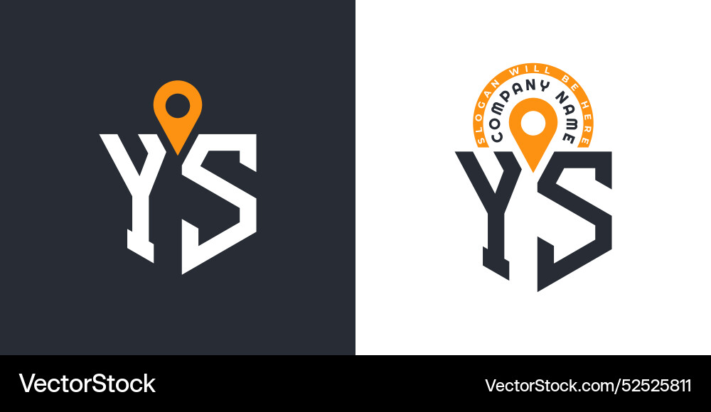 Ys location logo bundle letter dual icons Vector Image
