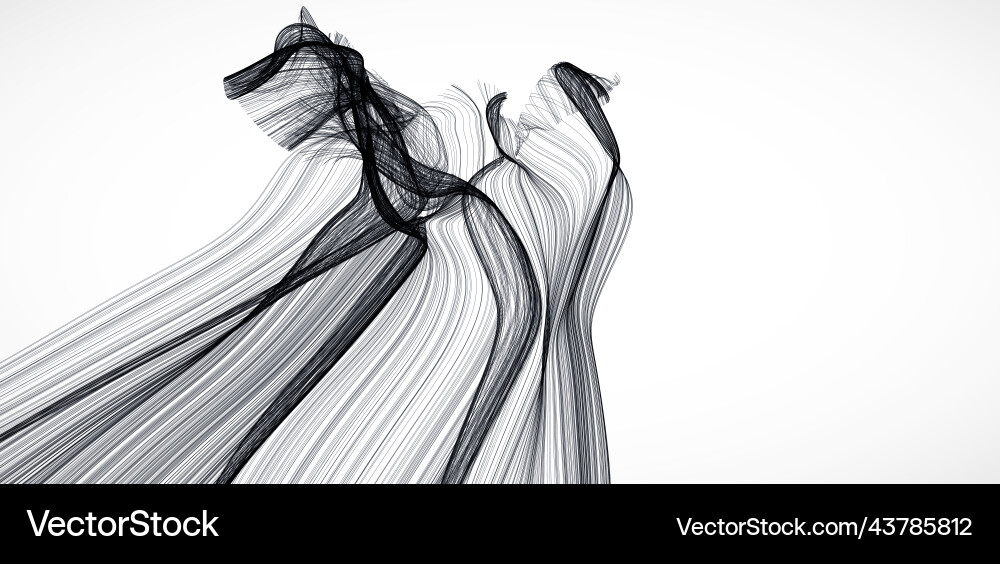 Abstract flowing wave lines design element Vector Image