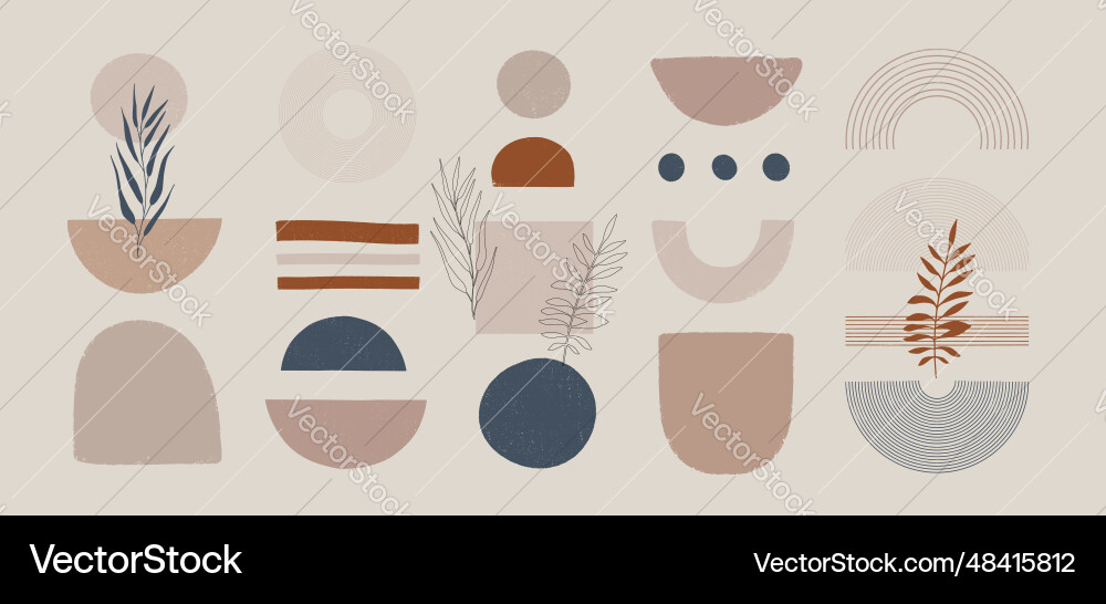 Abstract Geometric Plant Forms Royalty Free Vector Image