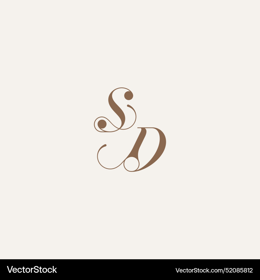 Initial monogram logo wedding concept design Vector Image