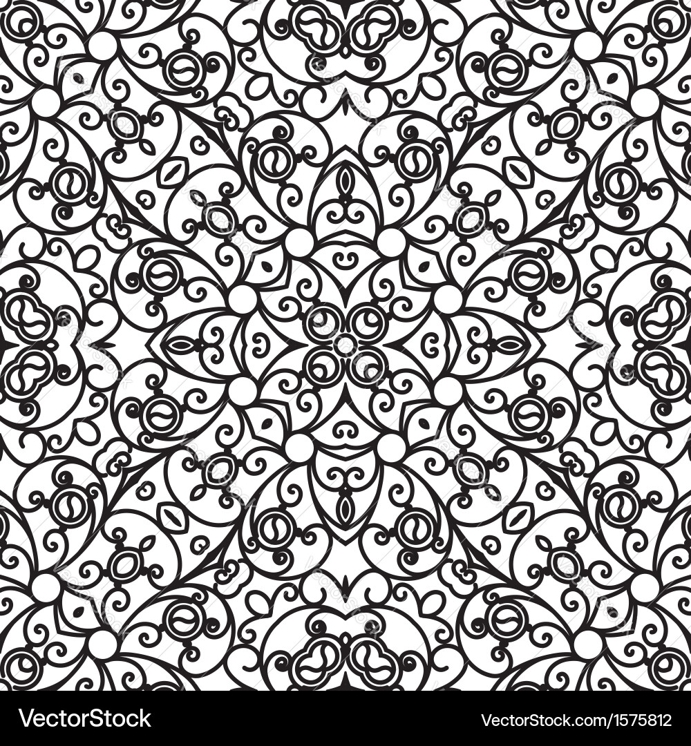 Intricate Black Lace Pattern Royalty Free Vector Image