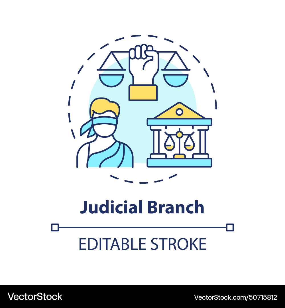 Judicial branch multi color concept icon Vector Image