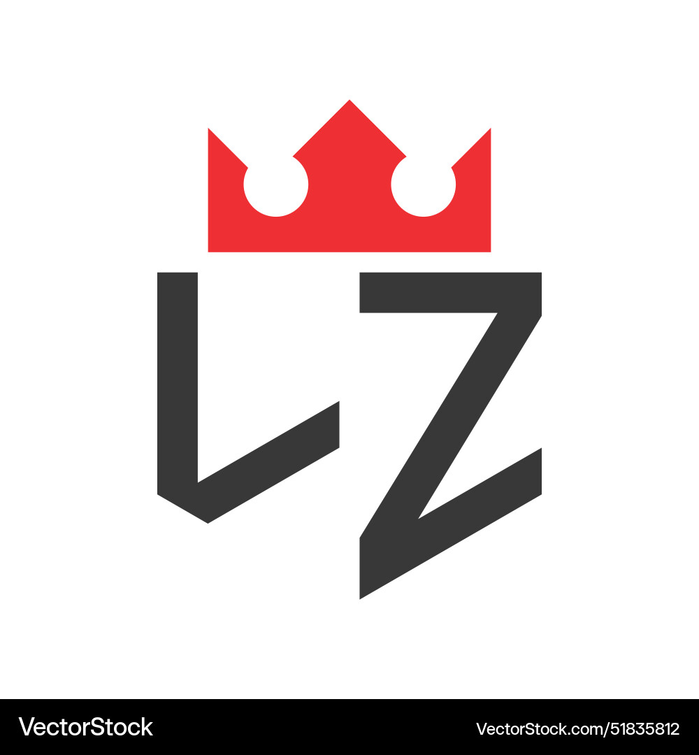 Letter lz crown logo Royalty Free Vector Image