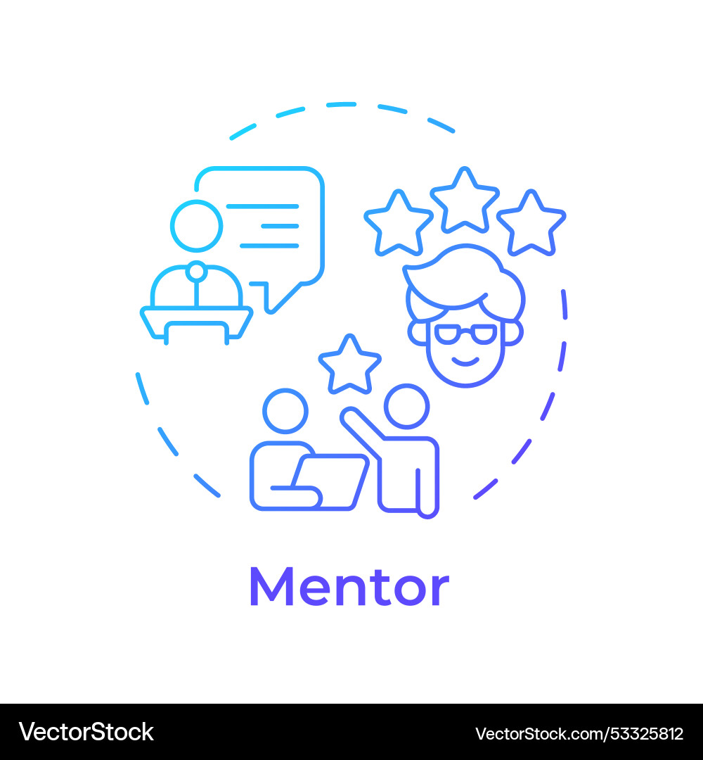 Mentor blue gradient concept icon Royalty Free Vector Image