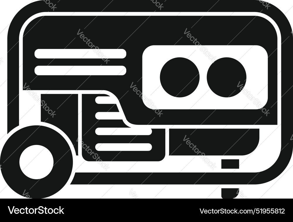Portable generator providing electricity during Vector Image