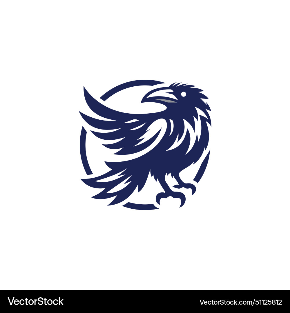 Raven logo modern raven logo deign template Vector Image
