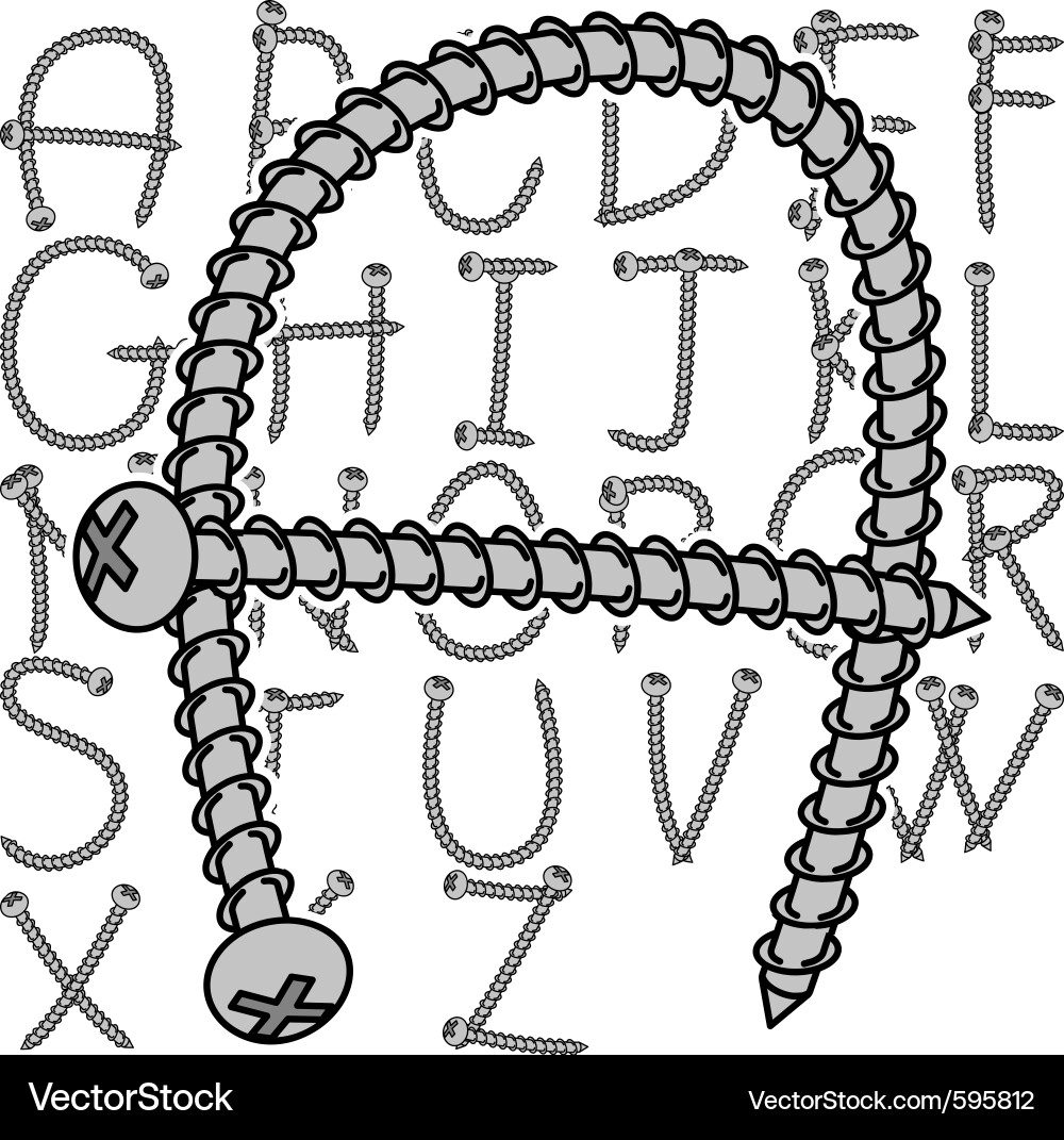 Screw alphabet Royalty Free Vector Image - VectorStock