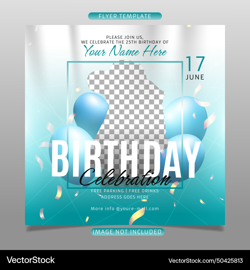 Birthday celebration flyer template Royalty Free Vector